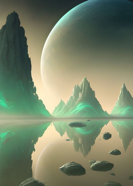 'Alien Mountain Range' Poster by Novox Blvck | Displate