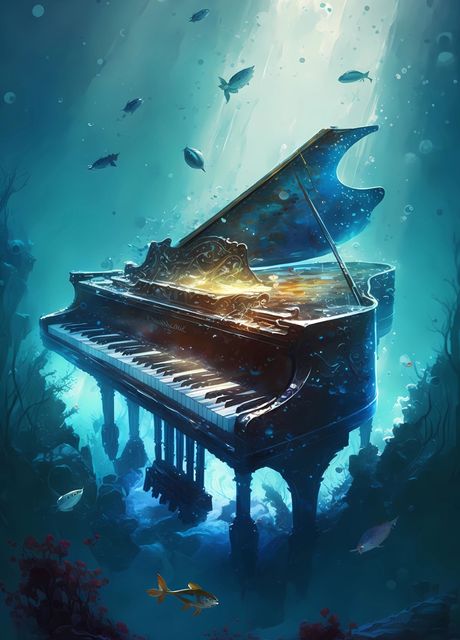 'Piano Underwater' Poster by ThomasDHaley | Displate