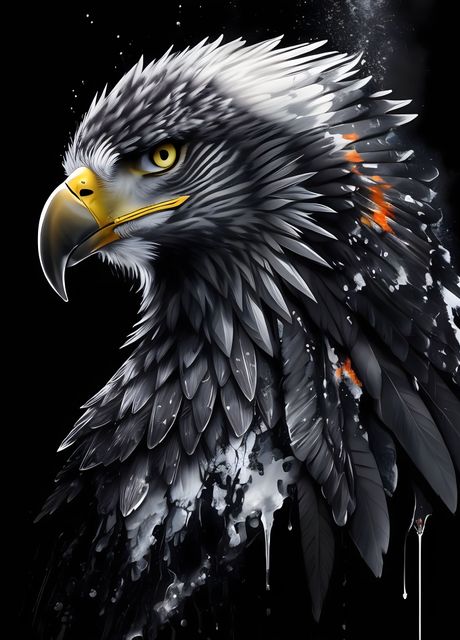 'Grey Eagle Portrait ' Poster by A J RILEY | Displate