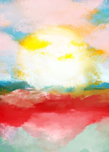 'Eclectic Abstract Sun' Poster by HyggeStudio | Displate