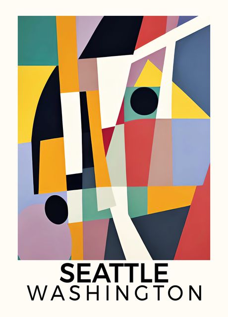 'Seattle Washington' Poster by HyggeStudio | Displate