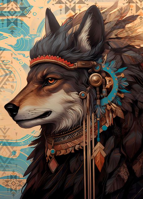 'Indi wolf' Poster by IHTI ANDERSON | Displate