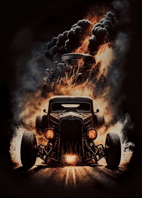 'Hot Rot Retro Vintage Car' Poster by HUMANIMAL | Displate