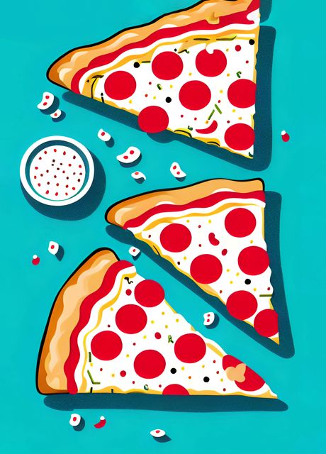 'Pizza Slices' Poster by HyggeStudio | Displate