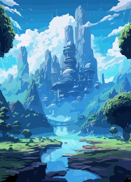 'Nature Fantasy Landscape' Poster by Art Jiyuu | Displate