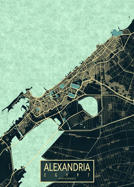 'Alexandria City Map Summer' Poster by deMAP Studio | Displate