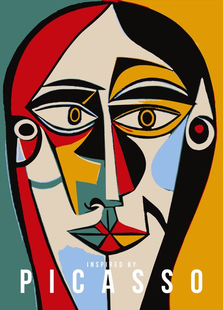 'Retro Cubism Portrait' Poster by HyggeStudio | Displate