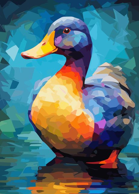 'Cute Duck Abstract Art' Poster by Art Jiyuu | Displate