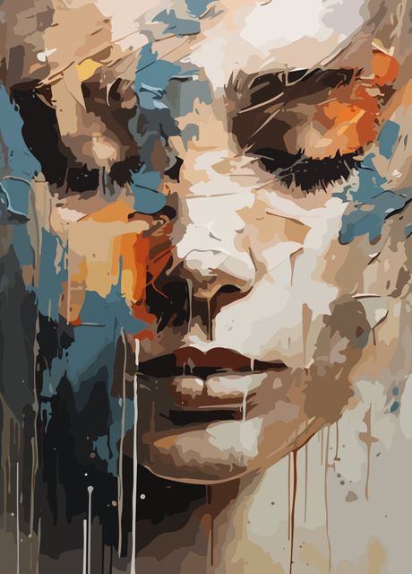 'Face of a Woman Abstract' Poster by Art Jiyuu | Displate
