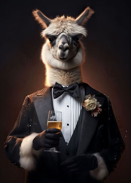 'The Vintage Beer Alpaca' Poster by Muntwalt | Displate