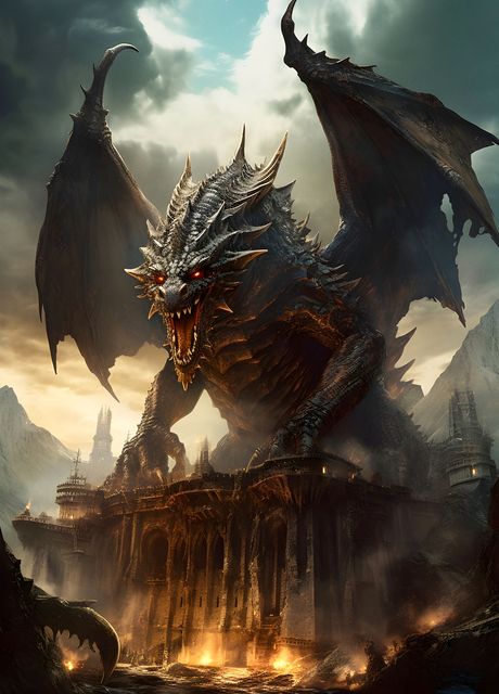 'Enchanting Dragon Realms' Poster by Steel Canvas Creations | Displate