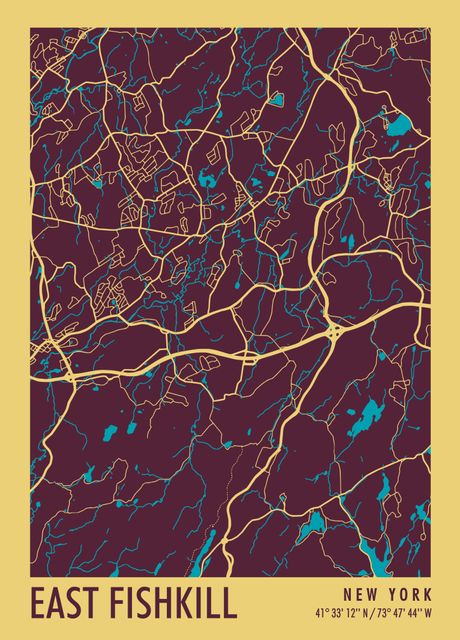 'East Fishkill NY map' Poster by Miracle Studio | Displate