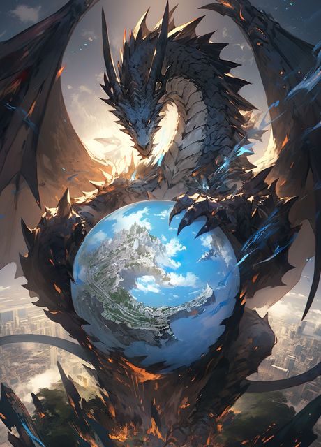 'Anime Dragon of the World ' Poster by PrintYourDigitals | Displate