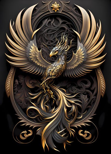 'Apex Golden Phoenix' Poster by Luong Phat | Displate