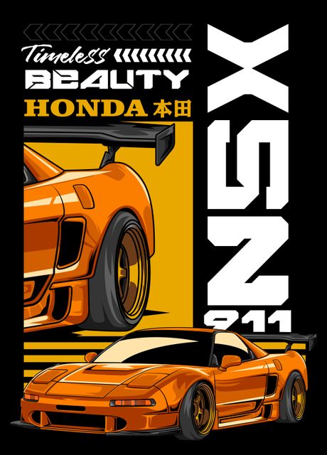 'Iconic NSX Car' Poster by Mikhaila Poster Design | Displate