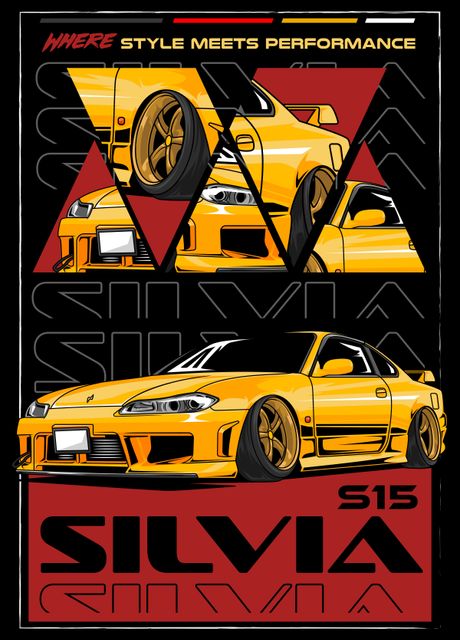 'Silvia S15 Car' Poster by Mikhaila Poster Design | Displate