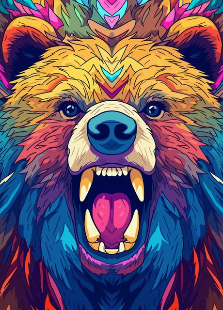'Bear Animal Pop Art' Poster by Qreative | Displate