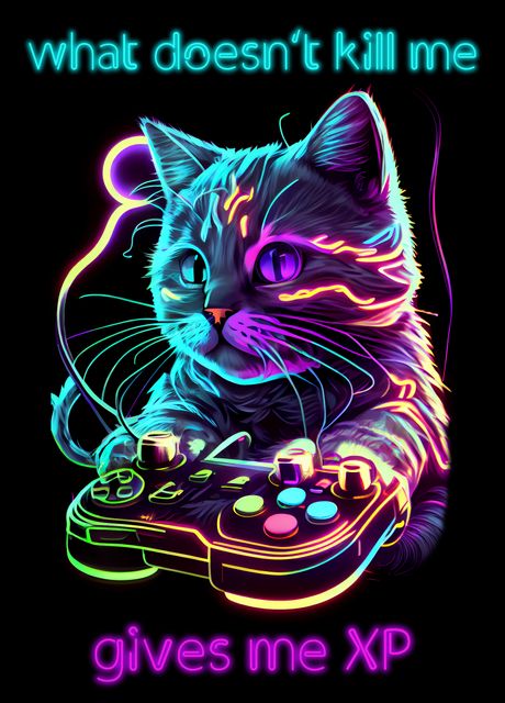 'Neon Gaming Poster' Poster by GoodLifeImages | Displate