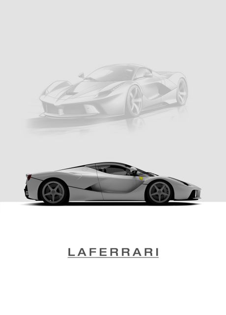 'Ferrari Laferrari White' Poster by 21 MXM | Displate