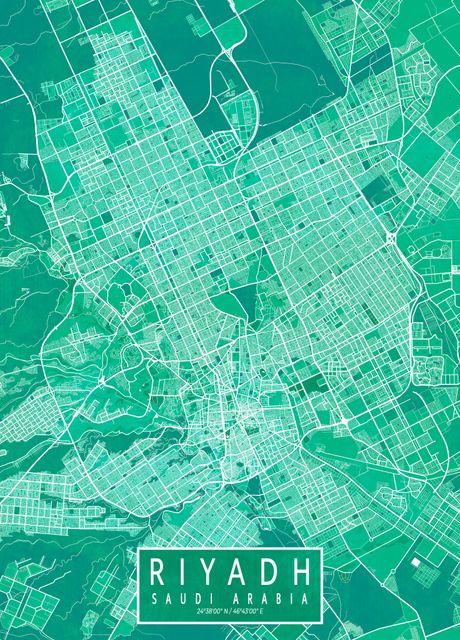 'Riyadh City Map Watercolor' Poster by deMAP Studio | Displate