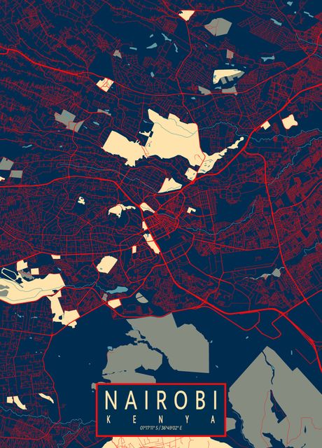 'Nairobi City Map Hope' Poster by deMAP Studio | Displate