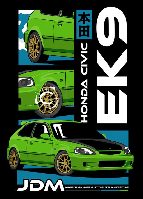 'Civic JDM Car' Poster by Berkah Jaya Poster | Displate