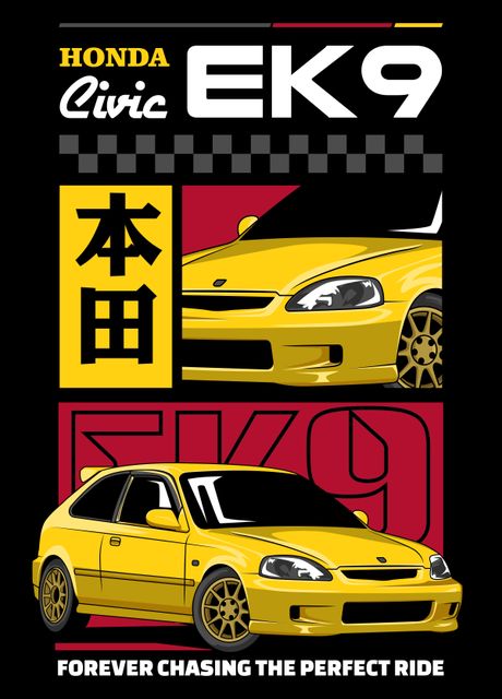 'Civic Tuner Car' Poster by Berkah Jaya Poster | Displate