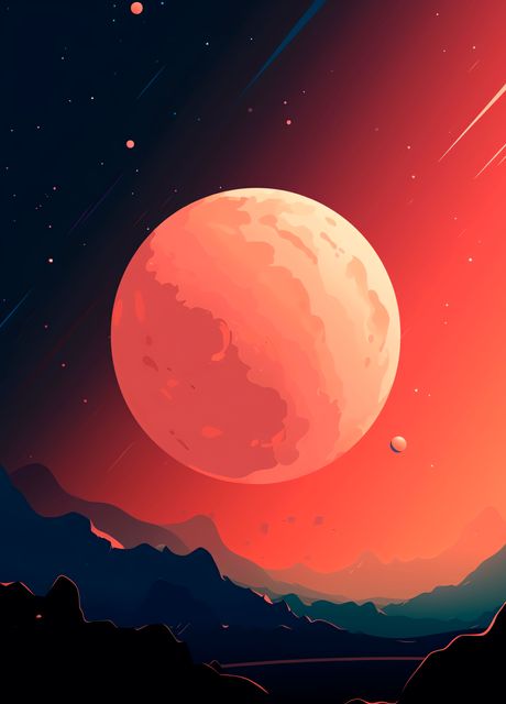 'Sci-Fi Planet Scene 11' Poster by Pixel Ink | Displate