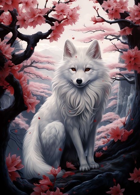 'Stunning White Fox' Poster by Salty Kisses | Displate