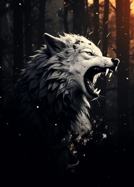 'Wolf with Majestic Fang' Poster by Salty Kisses | Displate