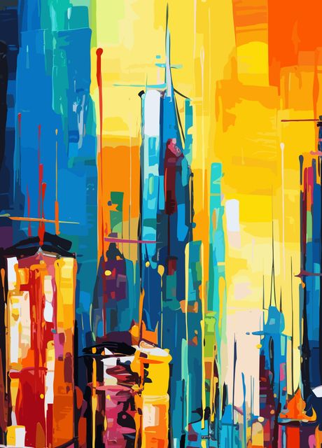 'Cityscape Abstract Art' Poster by Art Jiyuu | Displate