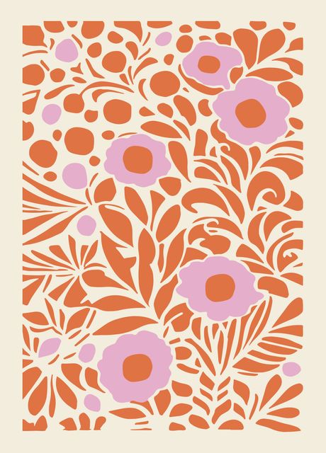 'Retro Cut Outs Flowers' Poster by HyggeStudio | Displate