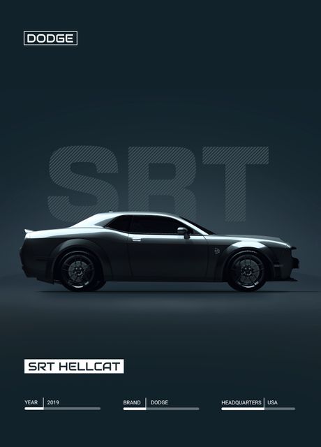 'Challenger SRT Hellcat' Poster by Basues | Displate