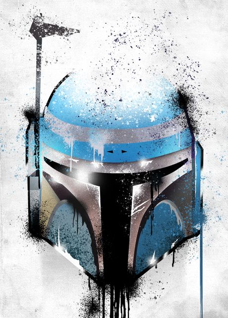 'Axe Woves Graffiti Helmet' Poster by Star Wars | Displate