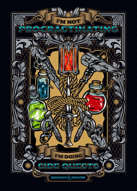 'I'm doing side quests!' Poster, picture, metal print, paint by ...