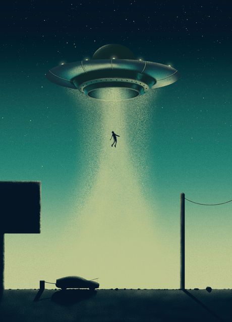 'Modern alien abduction' Poster by Kieran Smith | Displate
