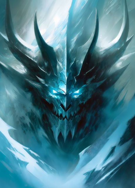'Face of the ice demon' Poster by Lukasz Kobylka | Displate