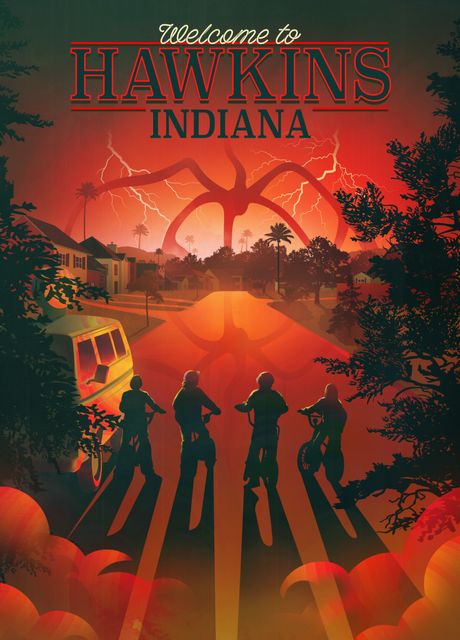 'Welcome to Hawkins' Poster by Stranger Things Series | Displate