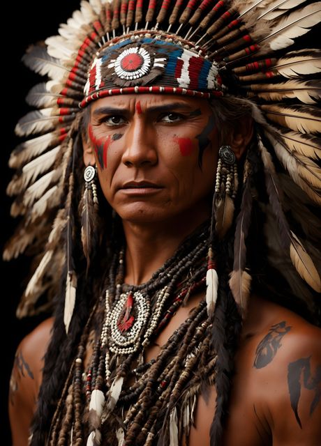 'Indian Chief Cherokee' Poster by John Marinakis | Displate