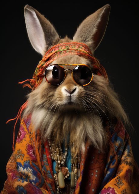 'Hippie Rabbit' Poster by Frank Hirschle | Displate