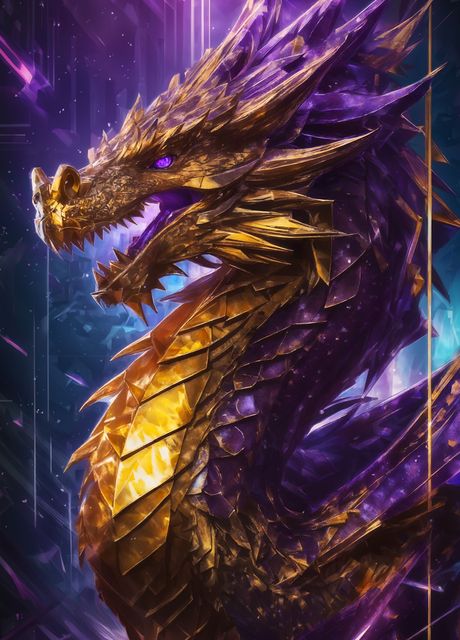 'Gold dragon' Poster by Lukasz Kobylka | Displate