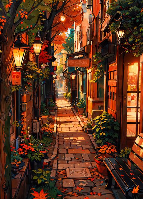 'Autumn Street' Poster by Ann Havbo | Displate