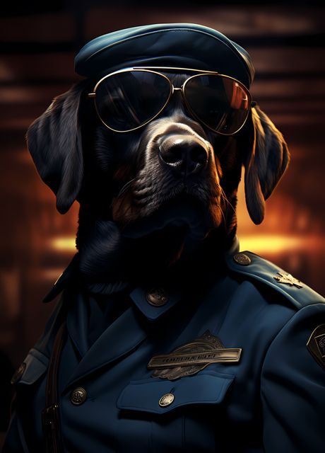 'A dog cop' Poster by CanvasPixelDreams | Displate