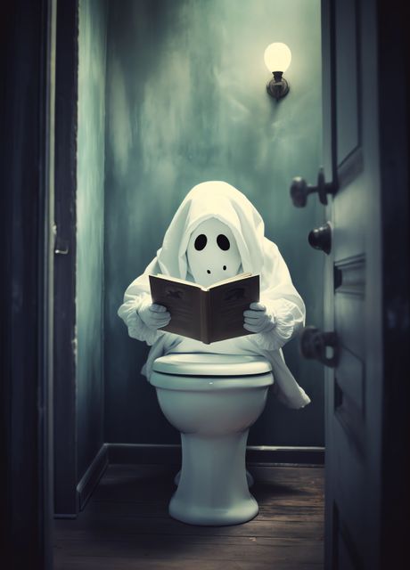 'Adorable Toilet Ghost' Poster by Catherine Armstrong | Displate