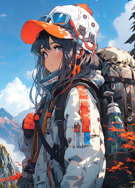 'Anime Hiking Backpacker' Poster by SeroHatu Creative | Displate