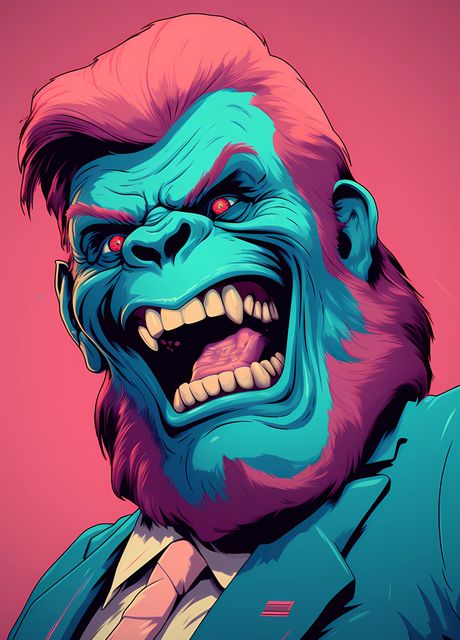 'Decopunk Gorilla' Poster by AI and ME | Displate