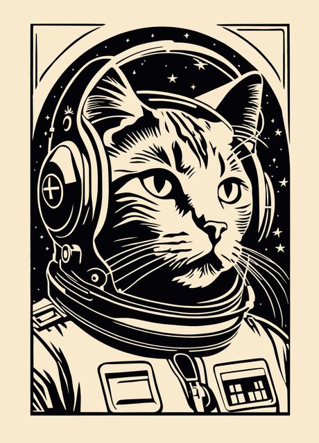 'Cat Explorer' Poster by HyggeStudio | Displate