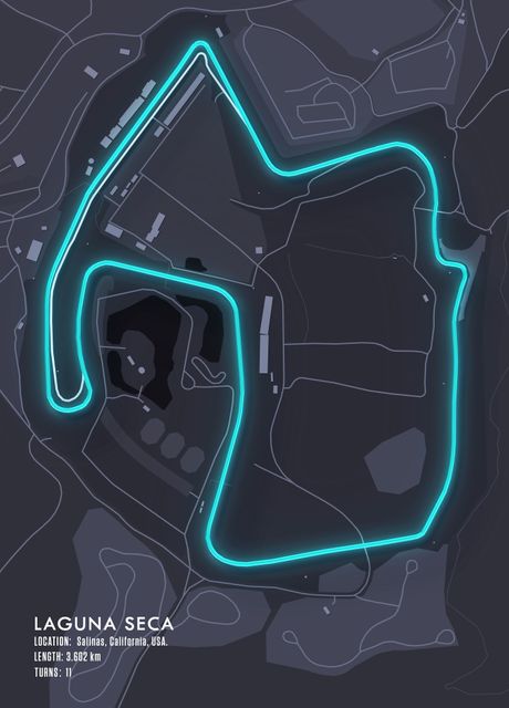 'Laguna Seca Raceway' Poster by Van Zelman | Displate