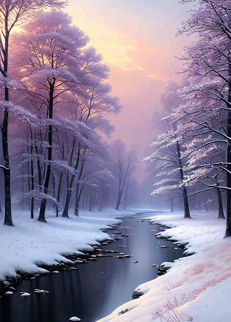 'snow winter landscape' Poster by Zeeshan Ali | Displate