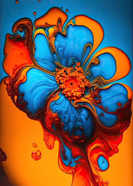 'Flower Alcohol Ink Style 1' Poster by Matthias Hauser | Displate